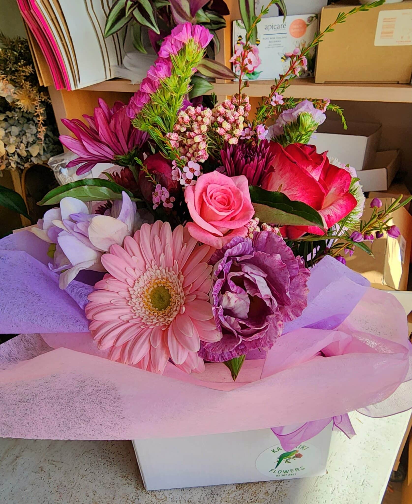Posy Parcel Box - Kakariki Flowers